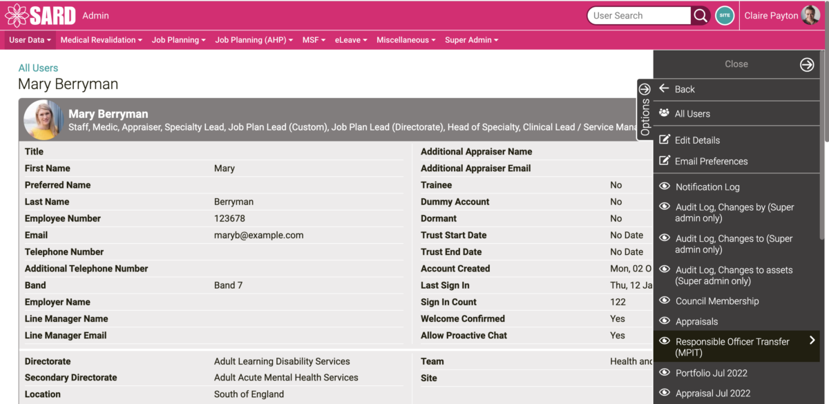 New feature – MPIT Form | SARD | NHS Staff Planning
