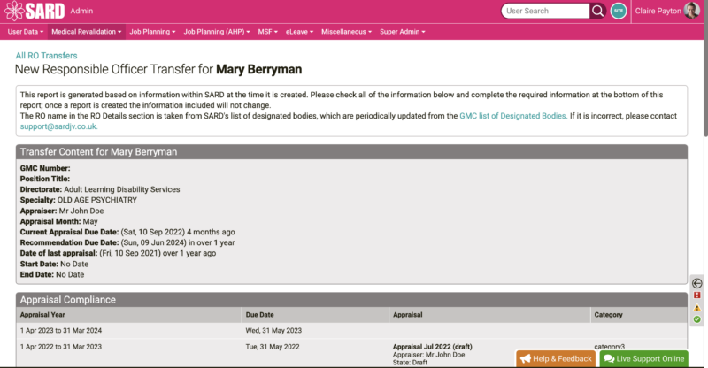 New feature – MPIT Form | SARD | NHS Staff Planning