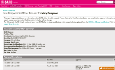 New feature – MPIT Form | SARD | NHS Staff Planning